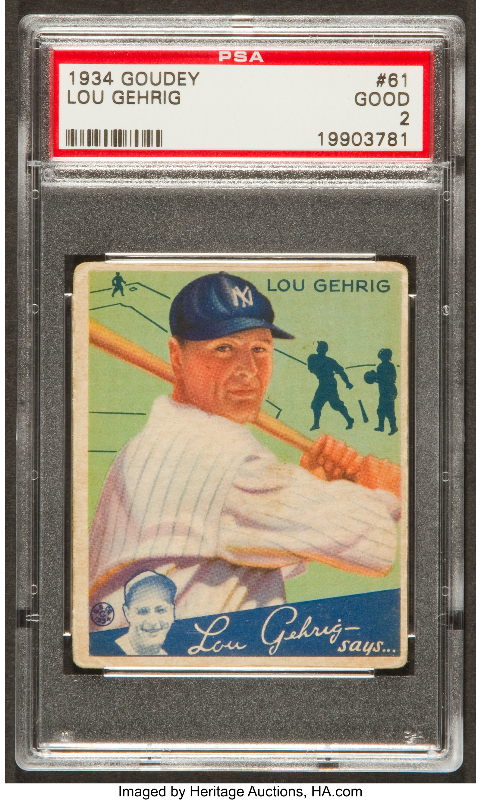1934 Goudey Lou Gehrig #61 PSA Good 2.... Baseball Cards Singles | Lot ...