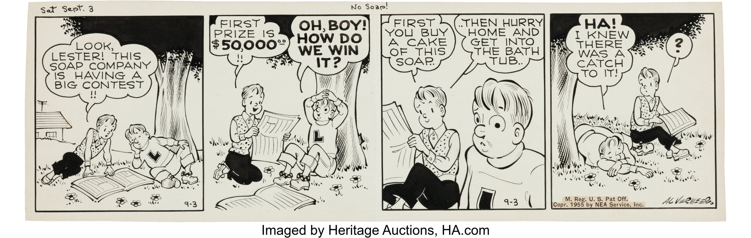 Al Vermeer Priscilla's Pop Daily Comic Strip Original Art Group | Lot ...