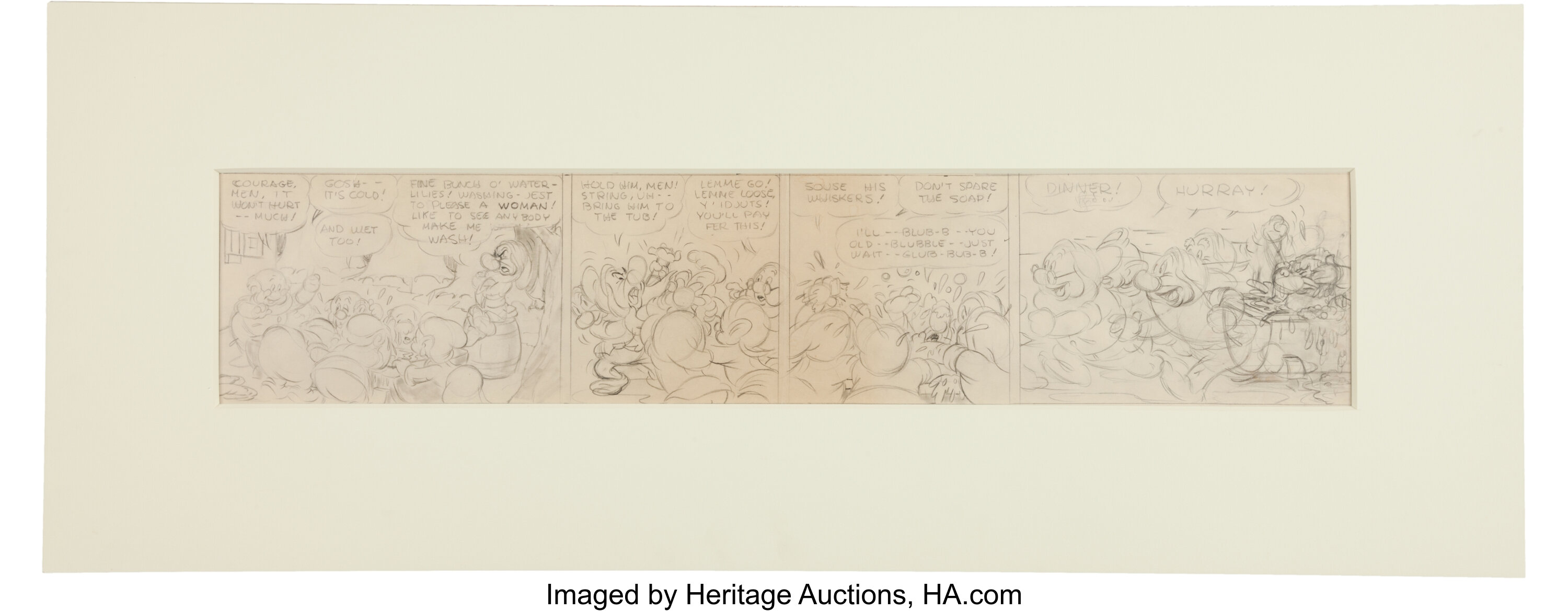 Hank Porter Snow White and the Seven Dwarfs Sunday Comic Strip | Lot ...