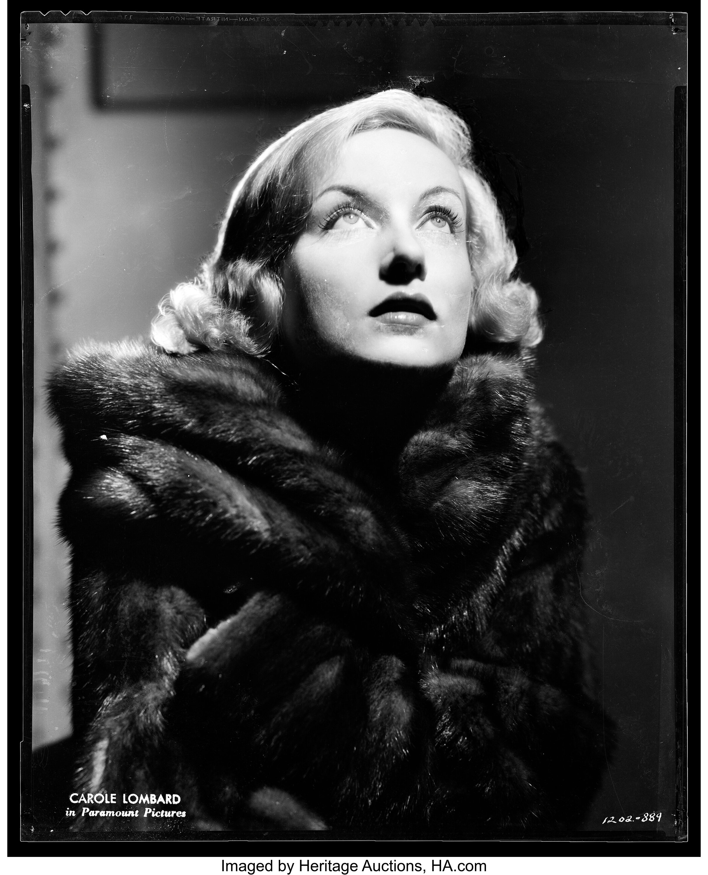 Carole Lombard (Paramount, 1930s). Kodak Nitrate Negative (7.75" X ...