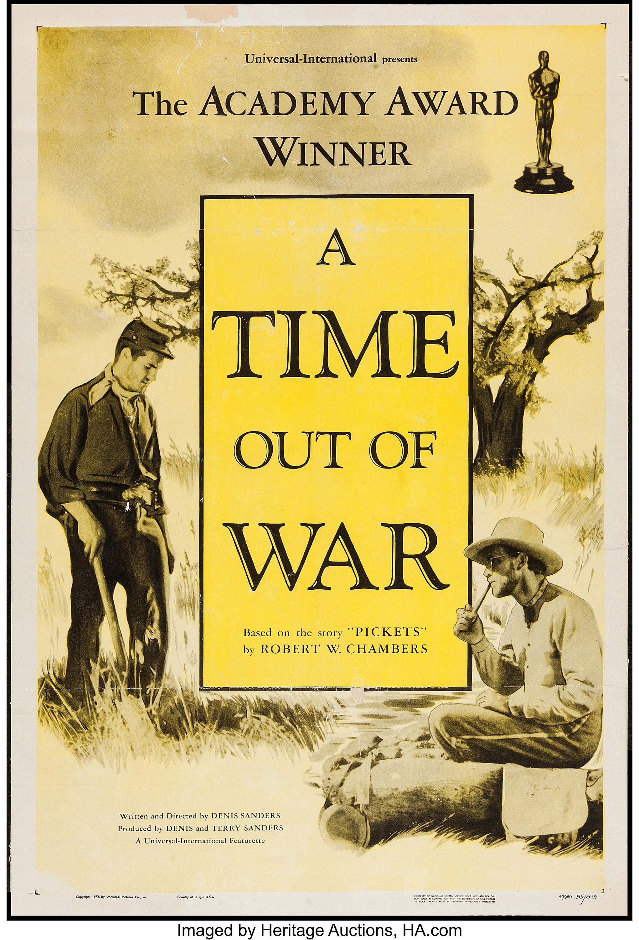 A Time Out of War (Universal International, 1955). One Sheet (27" X ...