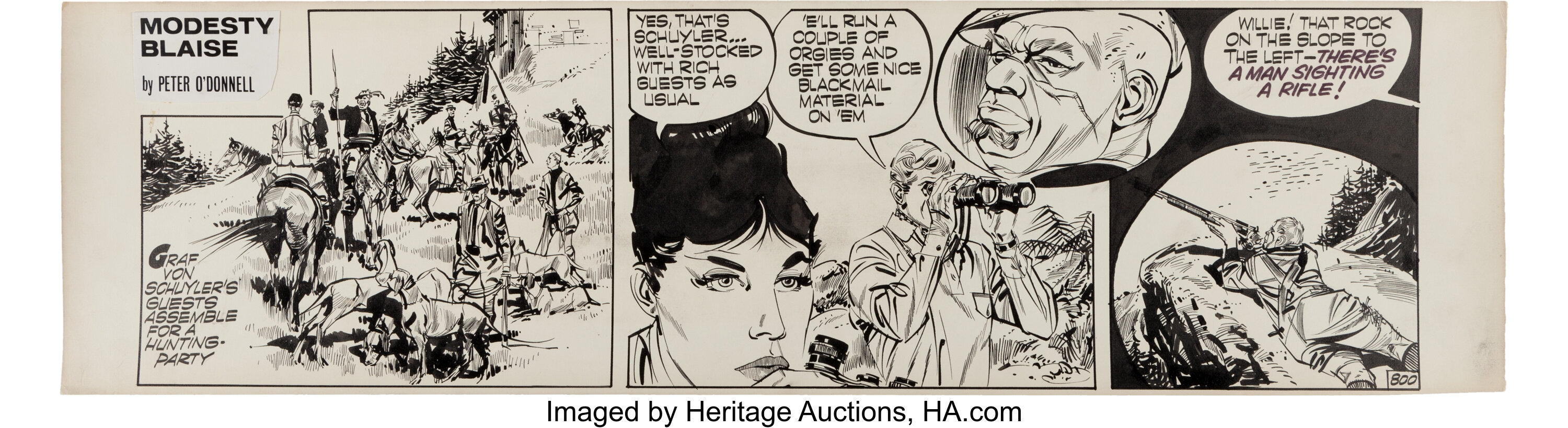 Jim Holdaway Modesty Blaise Daily Comic Strip #800 Original Art | Lot ...