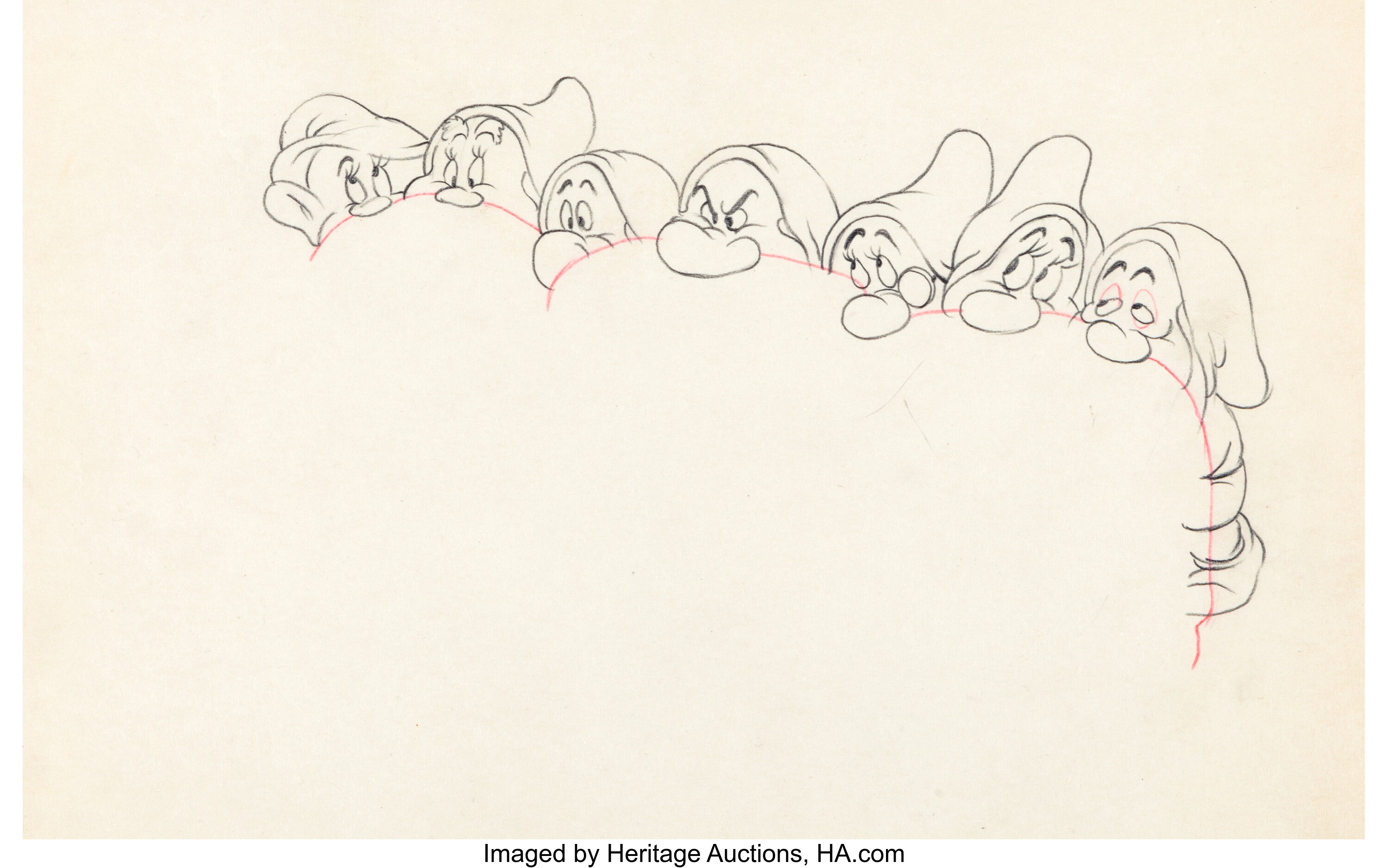 Marc Davis Snow White and the Seven Dwarfs Production Drawing Group ...