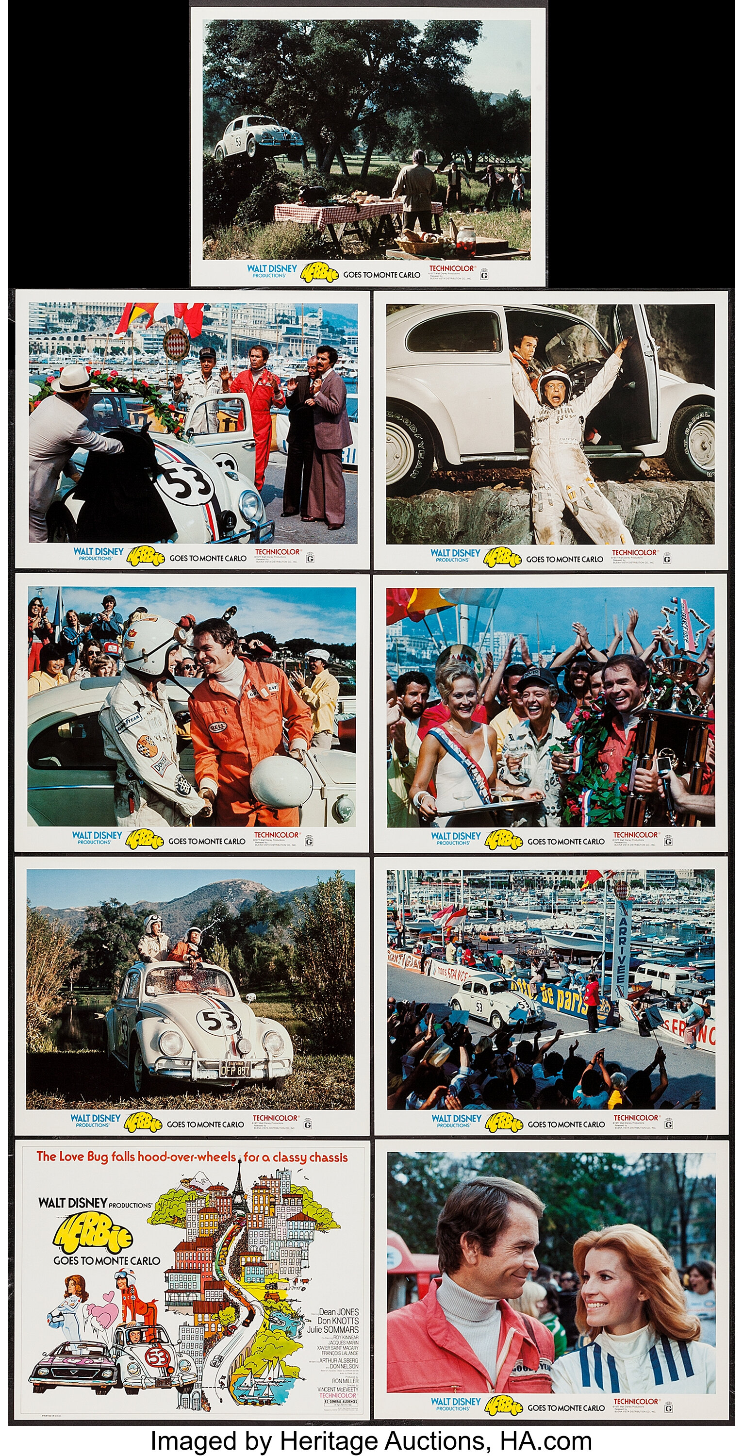 Herbie Goes to Monte Carlo (Buena Vista, 1977). Lobby Card Set of 9 ...