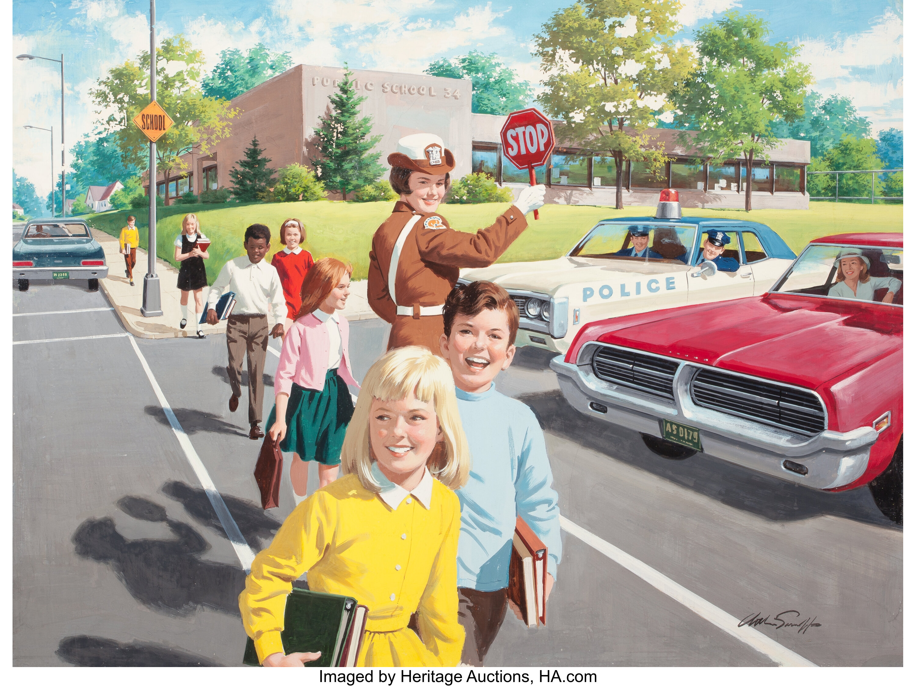 ARTHUR SARON SARNOFF (American, 1912-2000). Assisting the Children ...