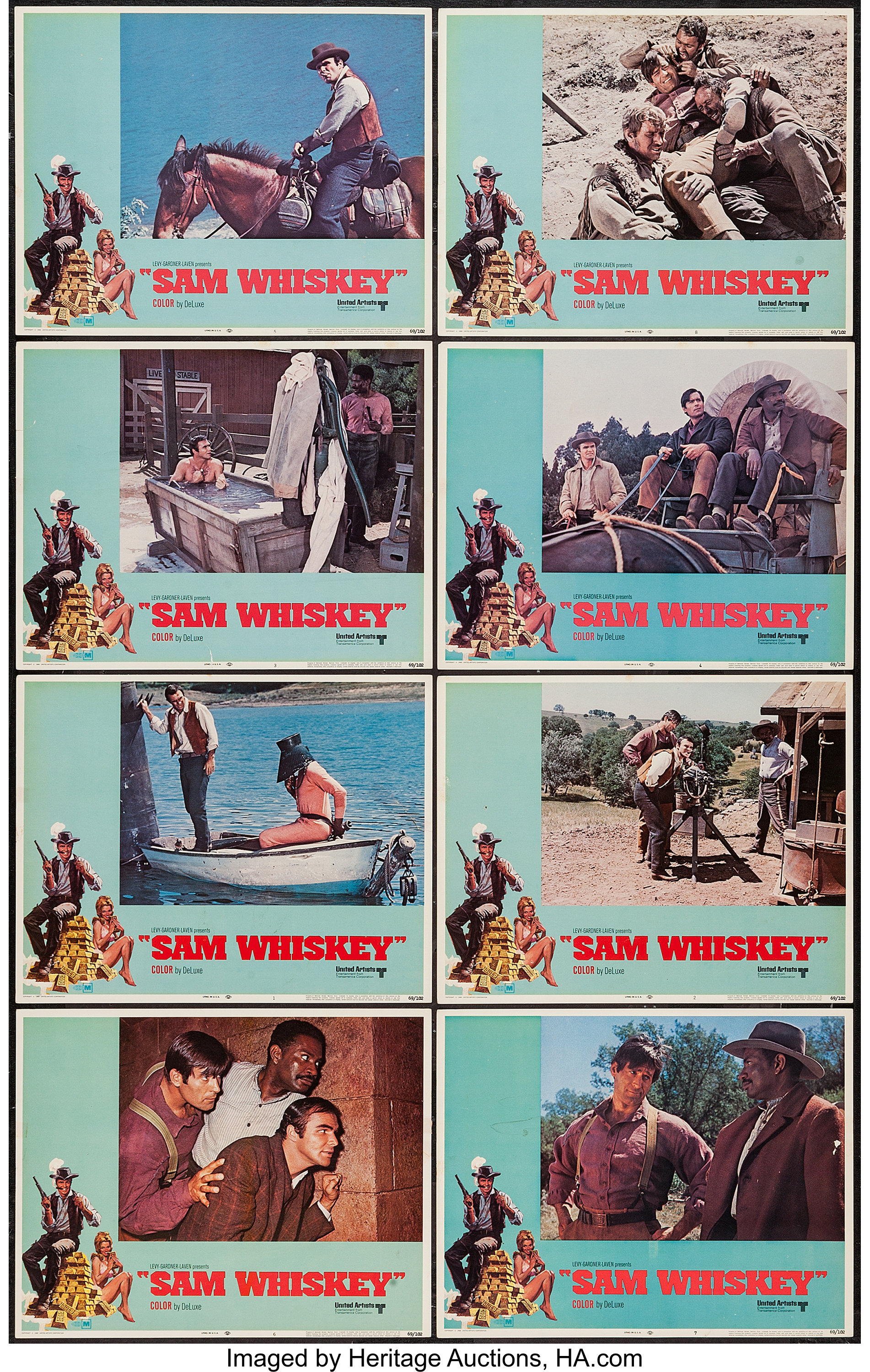 Sam Whiskey (United Artists, 1969). Lobby Card Set of 8 (11" X | Lot ...