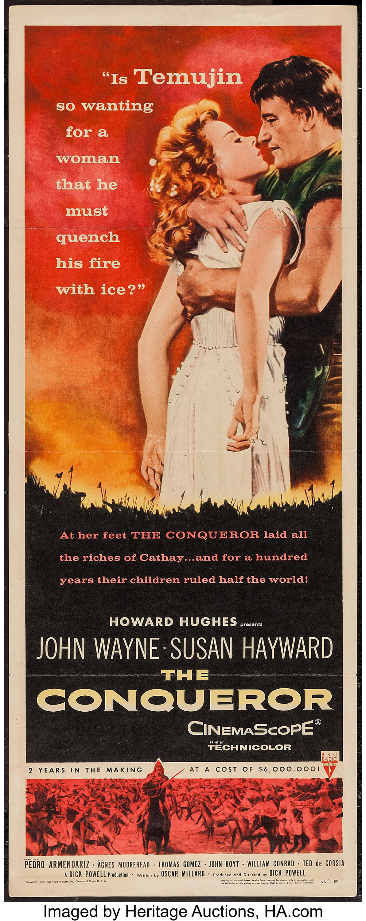The Conqueror (RKO, 1956). Insert (14" X 36"). Action.. ... Movie | Lot ...