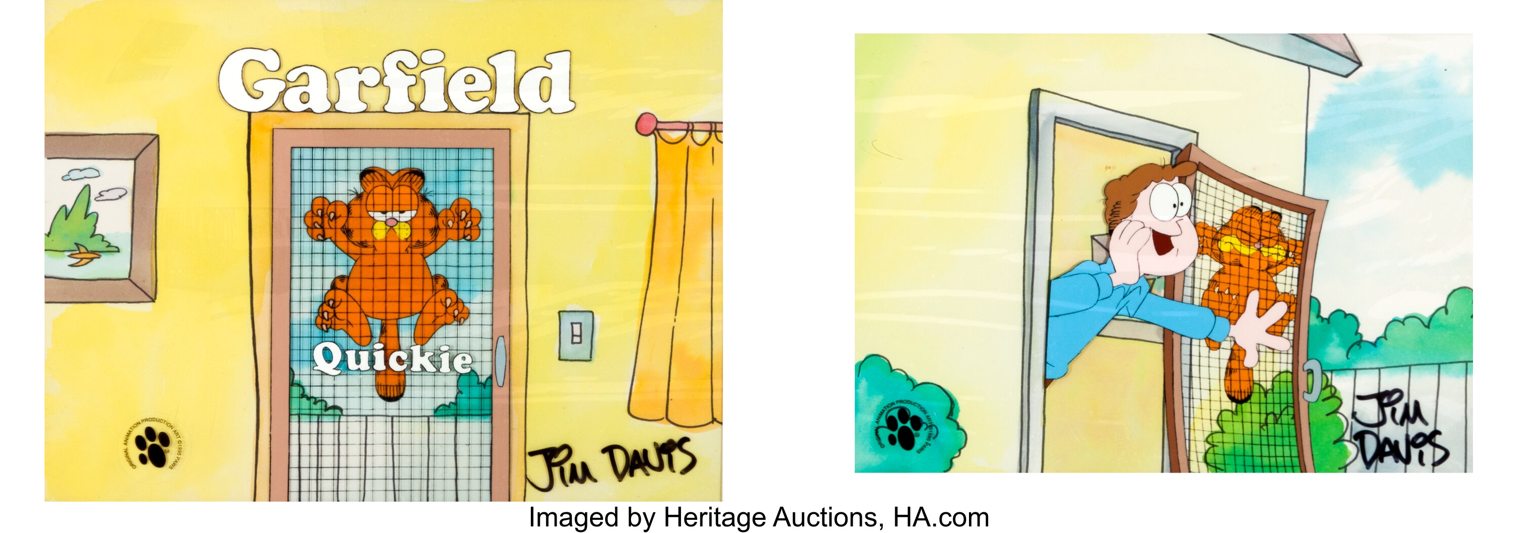 Garfield and Friends Garfield and Jon Production Cels (Paws Inc., | Lot ...