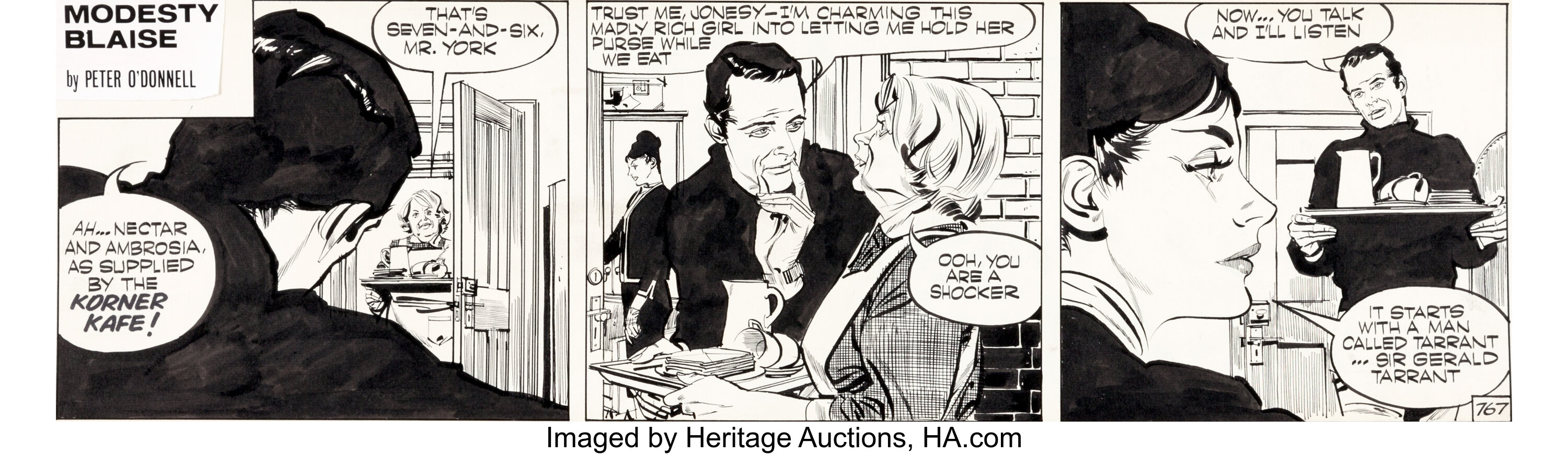 Jim Holdaway Modesty Blaise Daily Comic Strip #767 Original Art | Lot ...