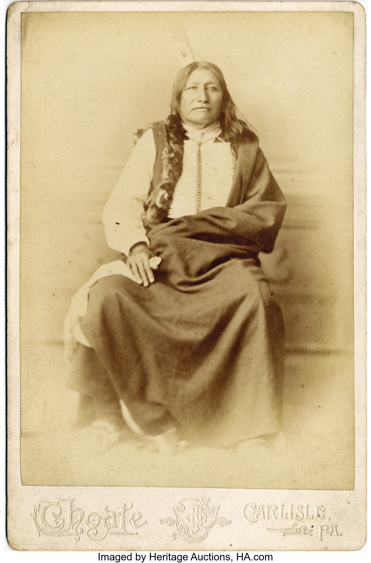 SPOTTED TAIL GRAND CHIEF OF DAKOTAS CABINET CARD 1890s. "Spotted | Lot ...