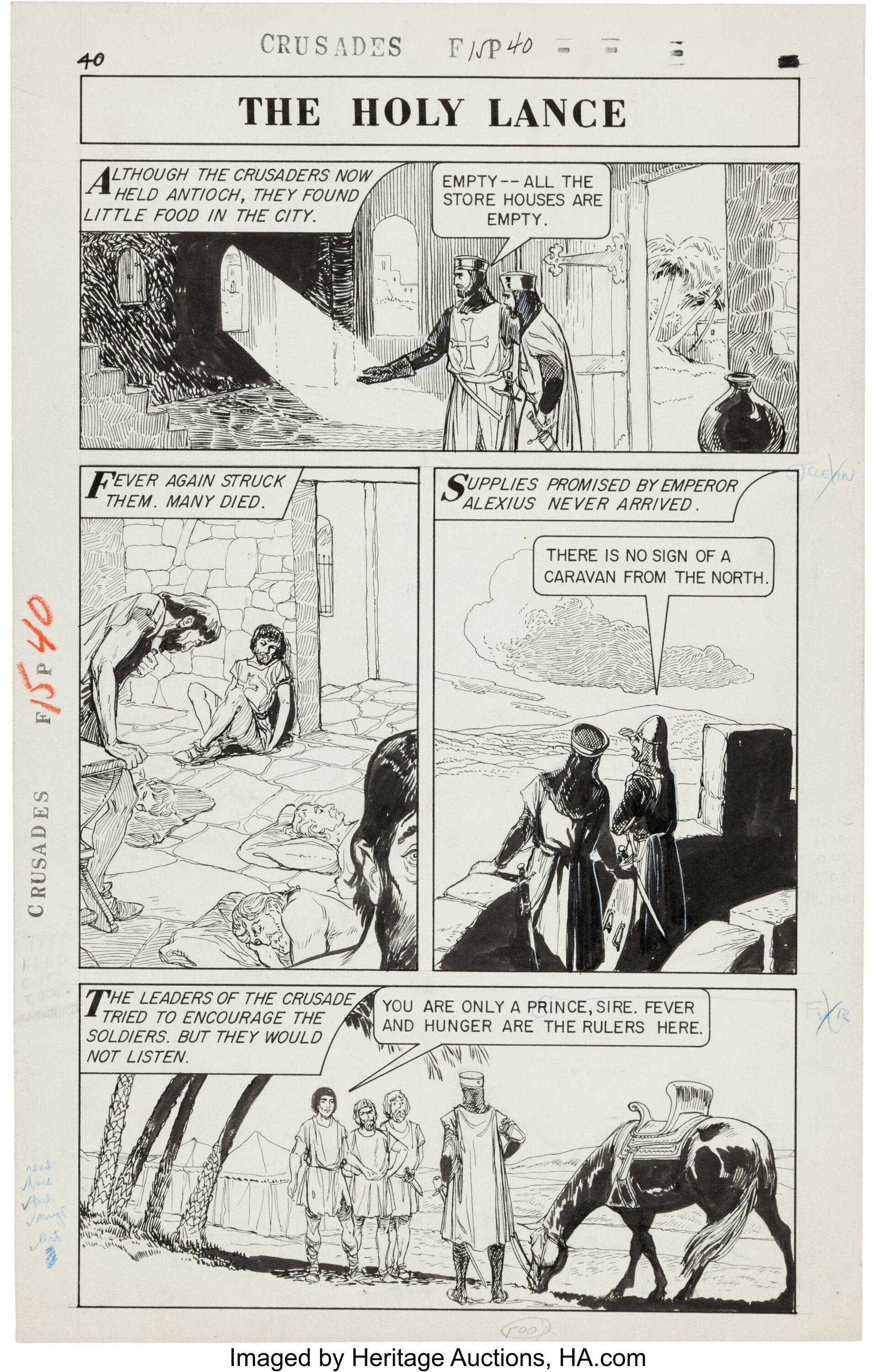 Edd Ashe The World Around Us #16 "The Crusades" Page Original Art | Lot ...