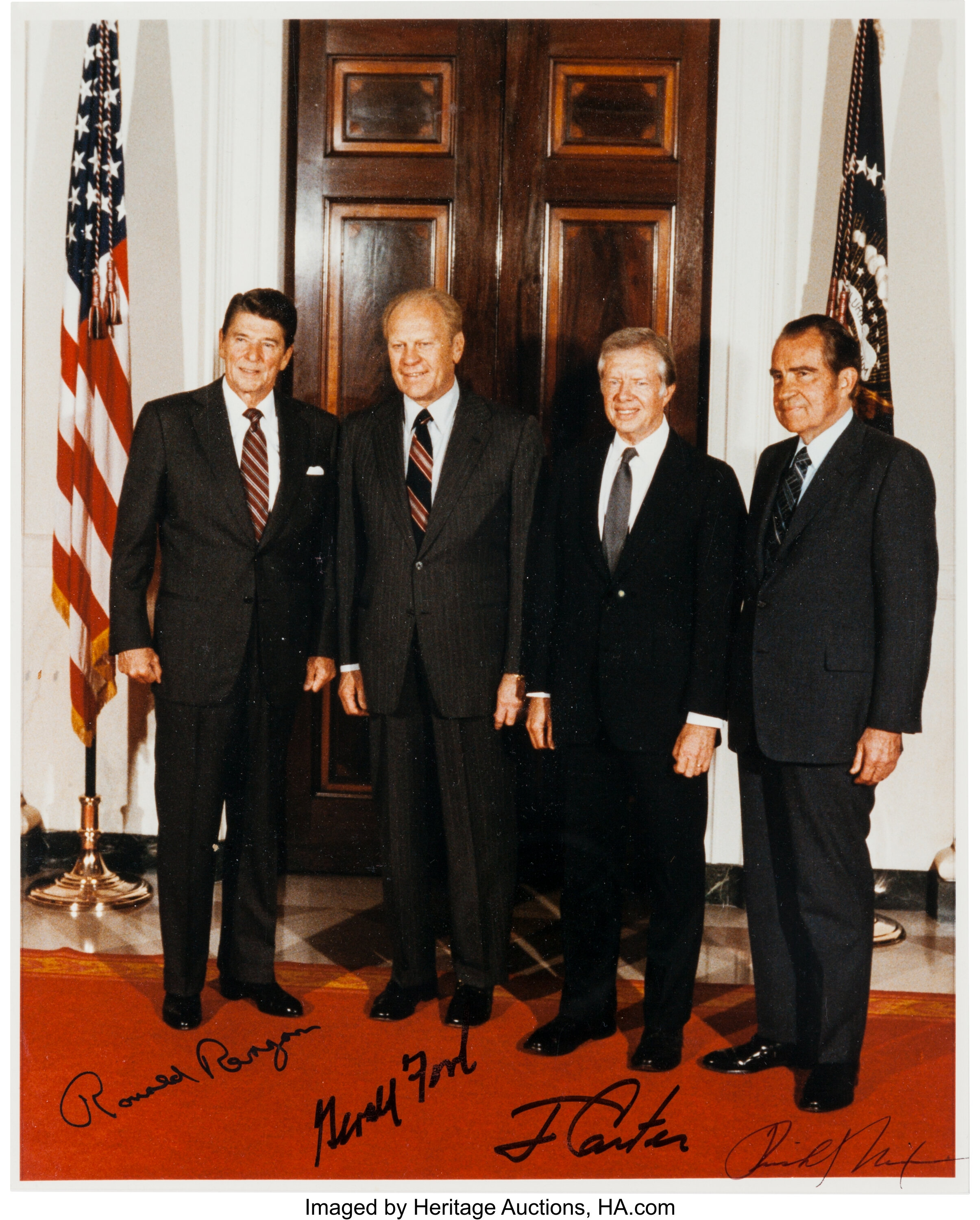 Photograph of Four Former Presidents Signed.... Autographs U.S. | Lot ...