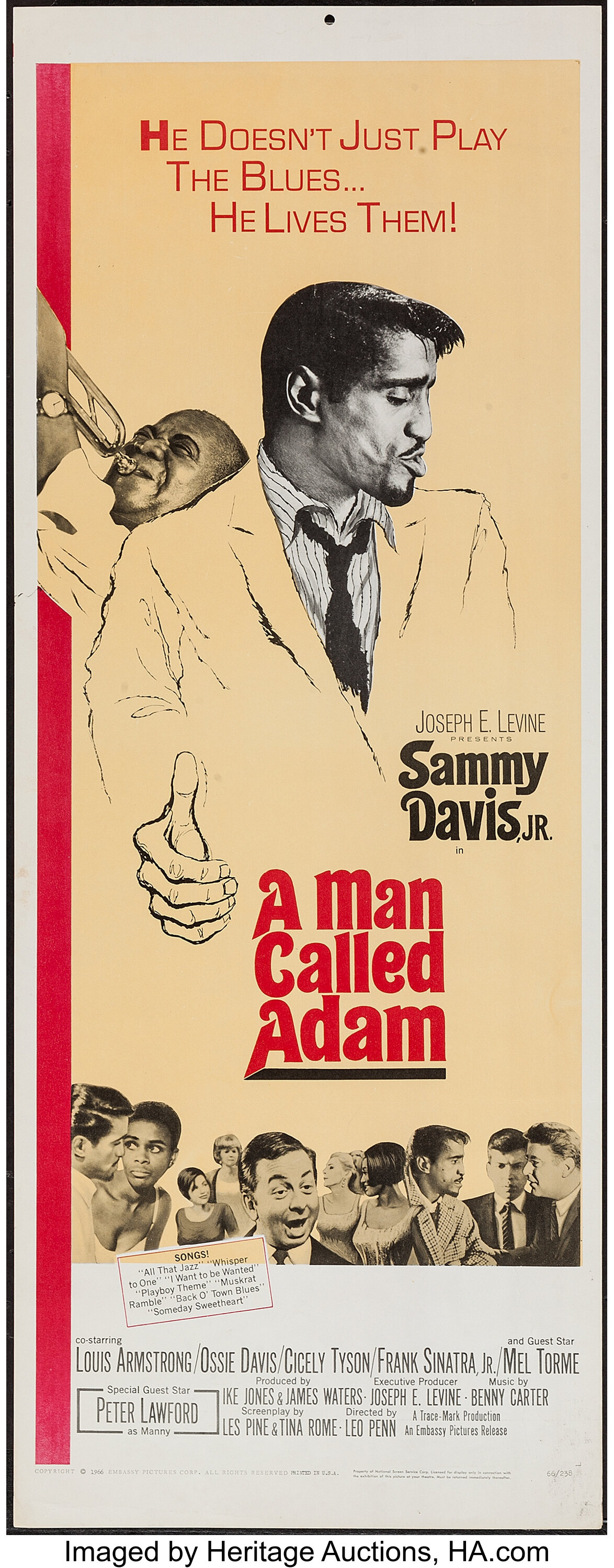 A Man Called Adam (Embassy, 1966). Insert (14" X 36"). Drama ...