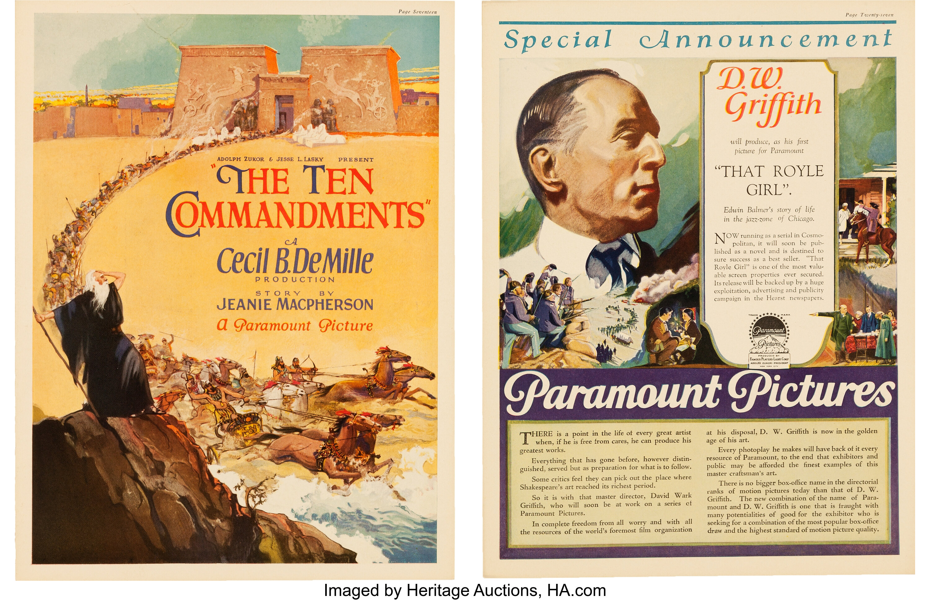 Paramount Exhibitor Brochure (Paramount, 1925-26). "The Golden | Lot ...