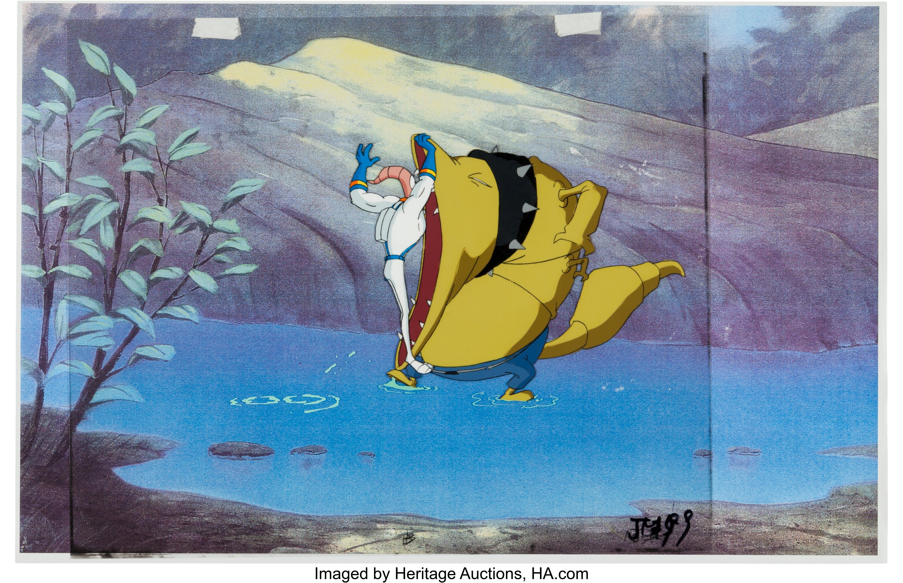 Earthworm Jim Production Cel Set-Up Animation Art (Universal | Lot ...