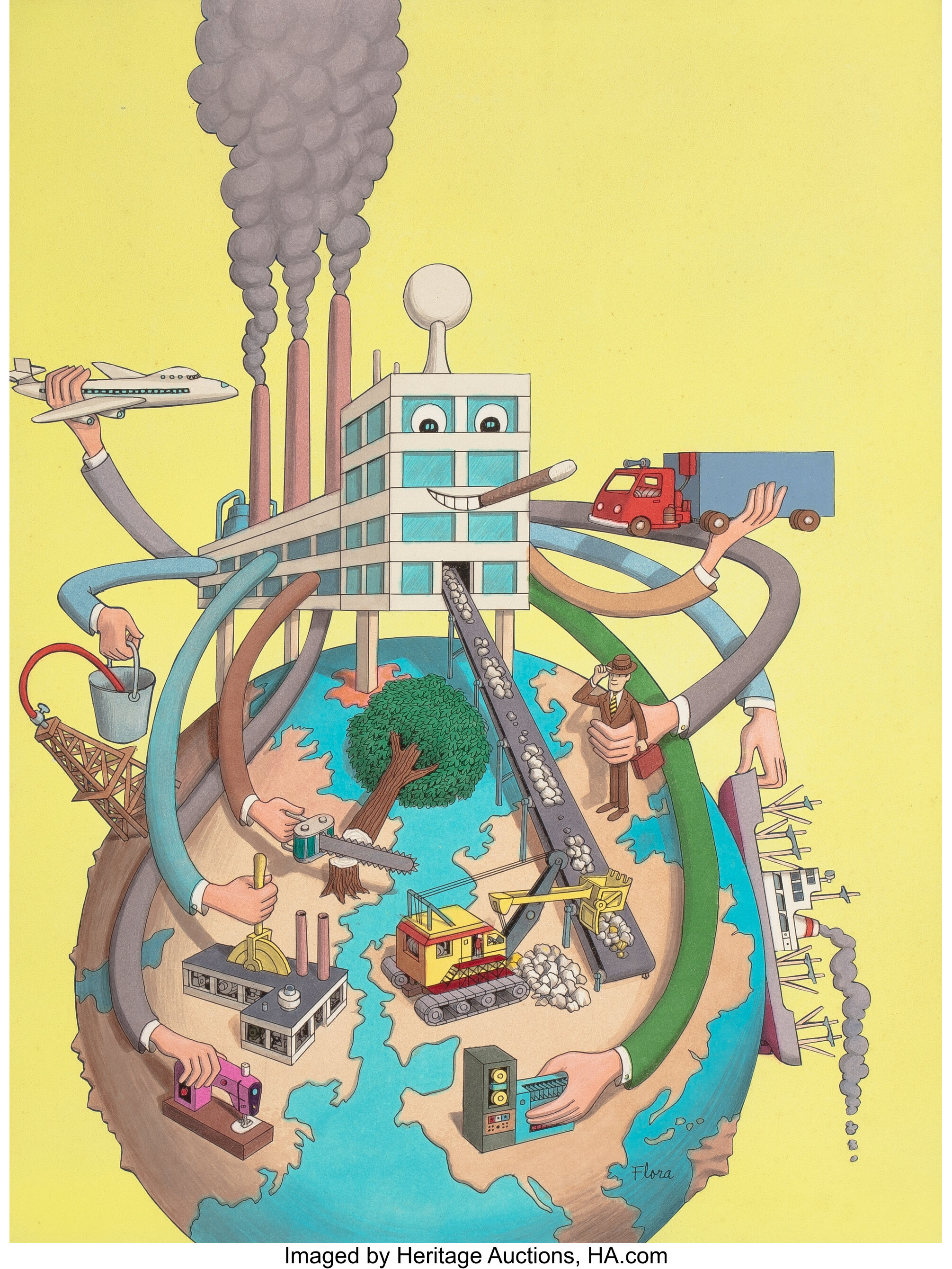 JAMES FLORA (American, 1914-1998). World Manufacturing, Fortune | Lot ...