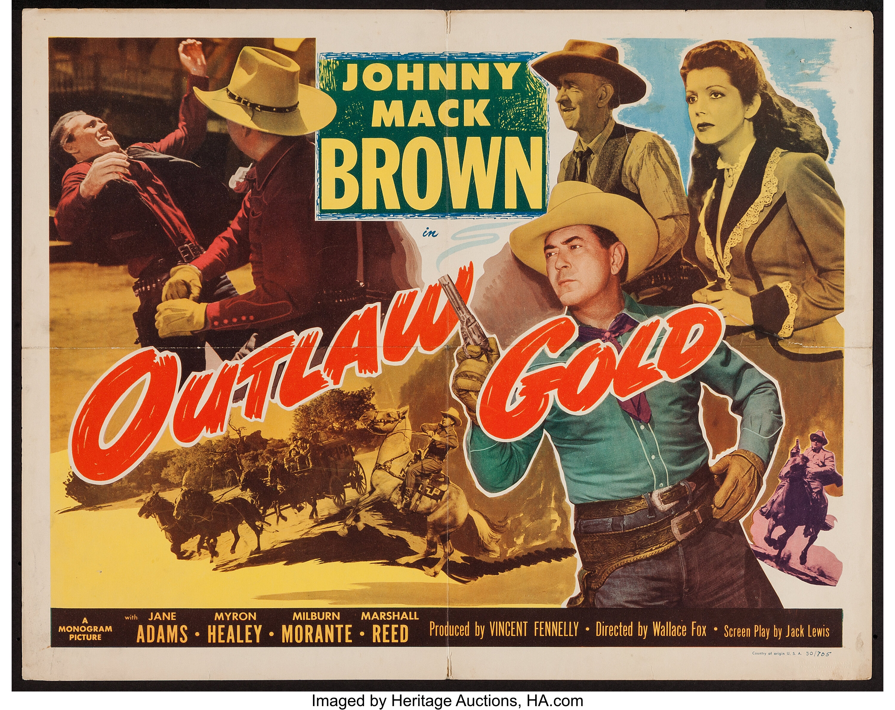 Outlaw Gold and Other Lot (Monogram, 1950). Half Sheets (2) (22" X ...