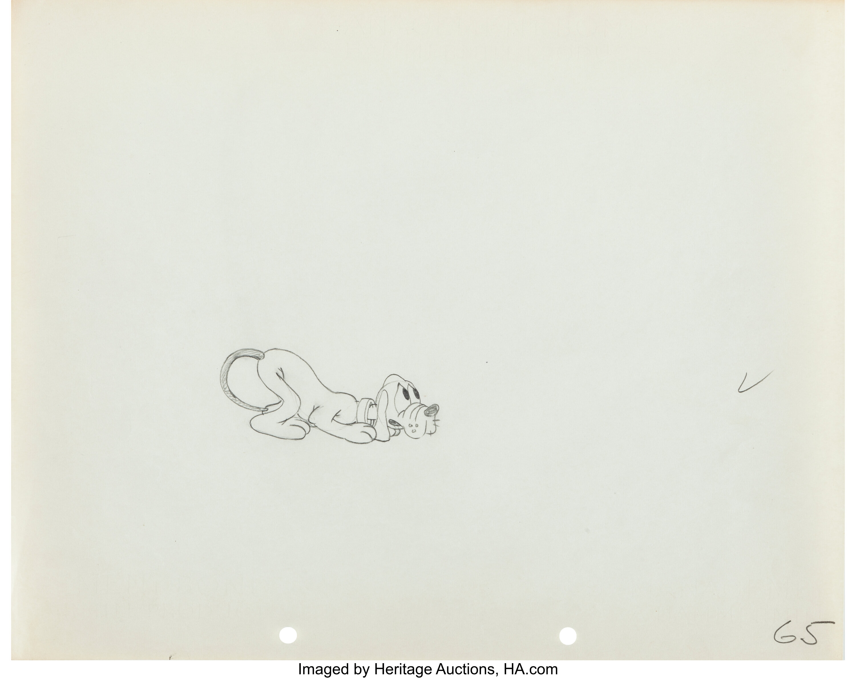 Pluto Production Drawing Animation Art (Disney, 1930s).... | Lot #13565 ...