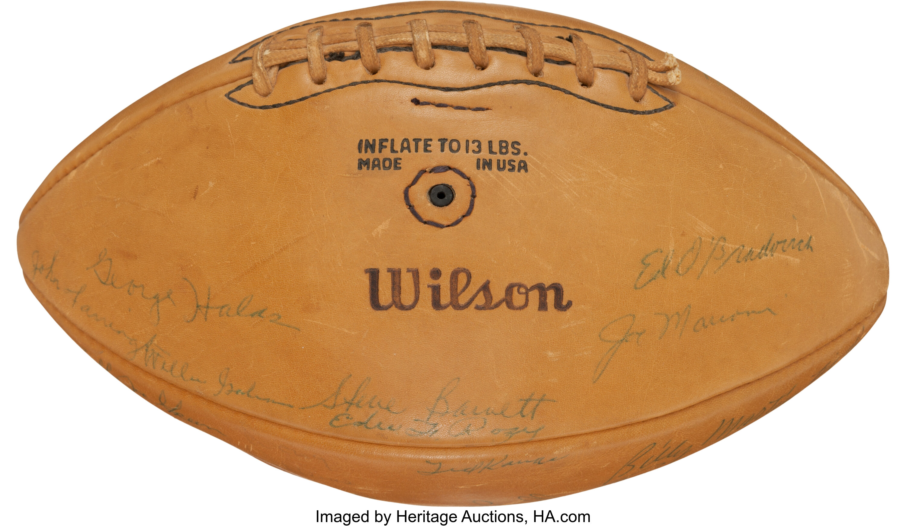 1963 Chicago Bears Team Signed Football - World Championship | Lot ...