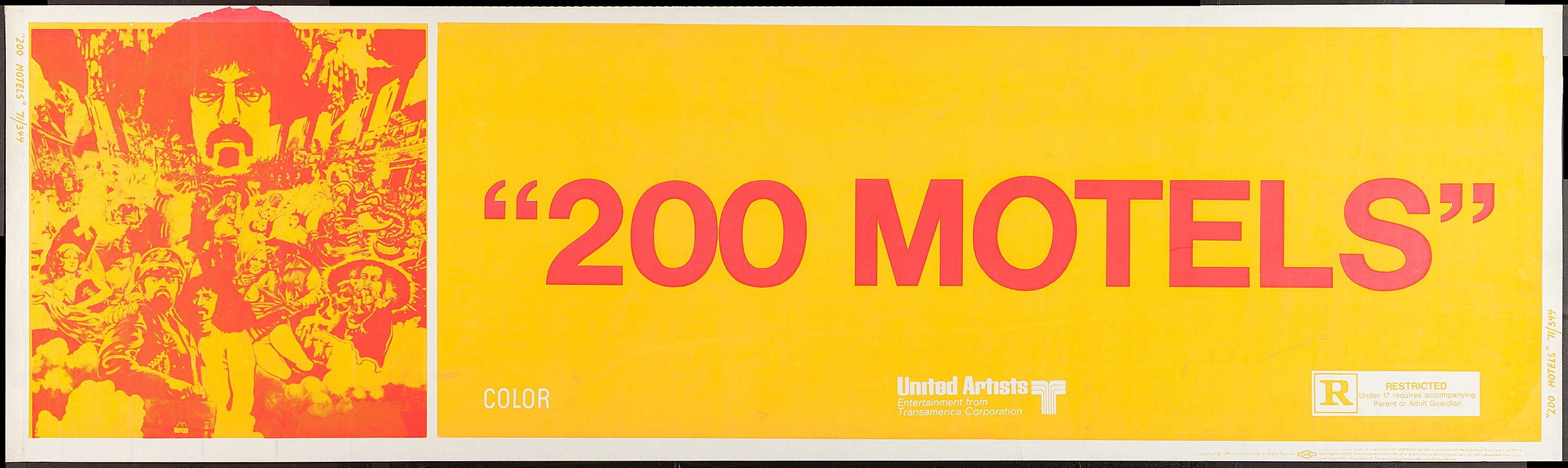 200 Motels (United Artists, 1971). Banner (24" X 82"). Rock and | Lot ...