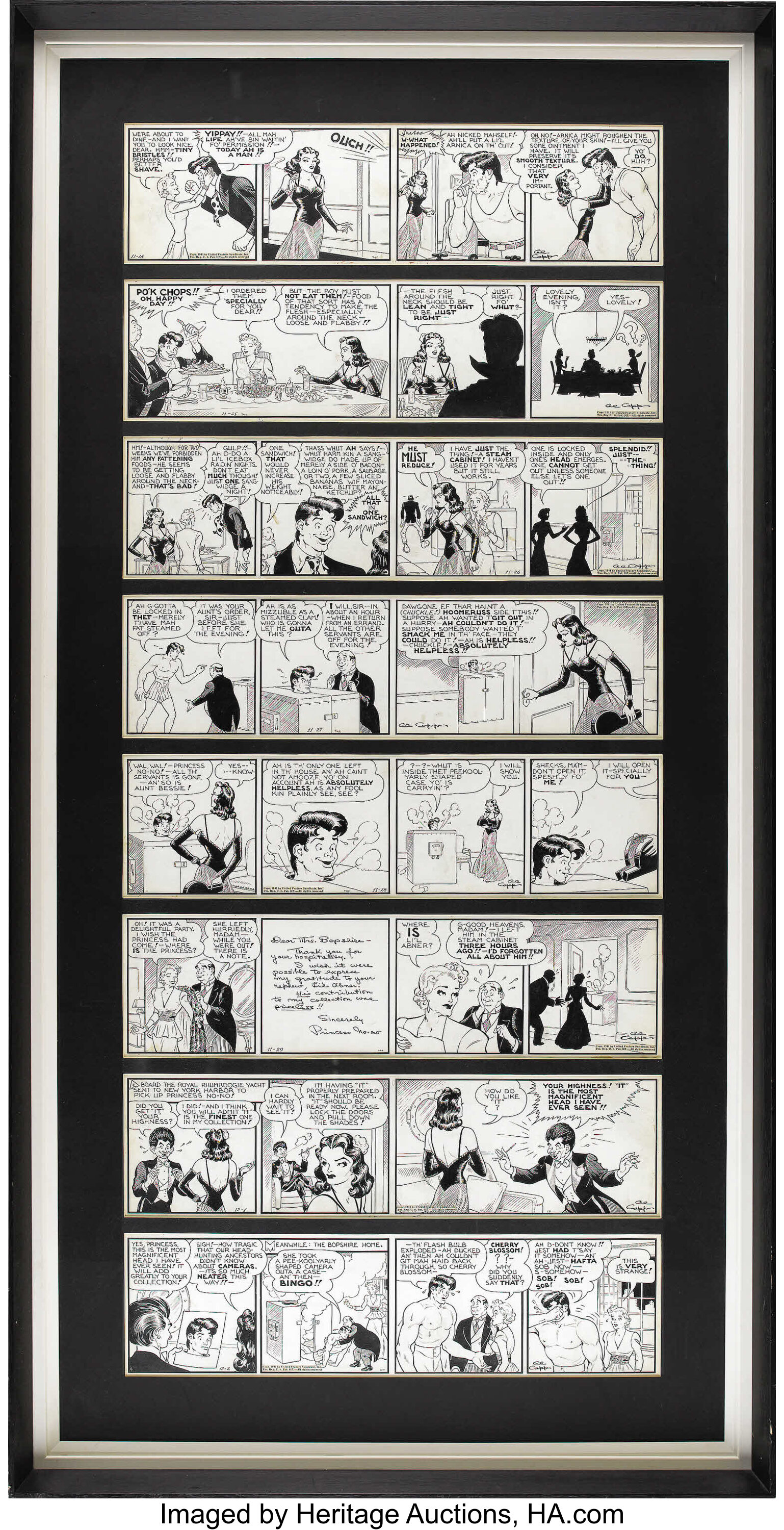 Al Capp Studio - Comic Strip Original Art, Group of 8 (United | Lot ...