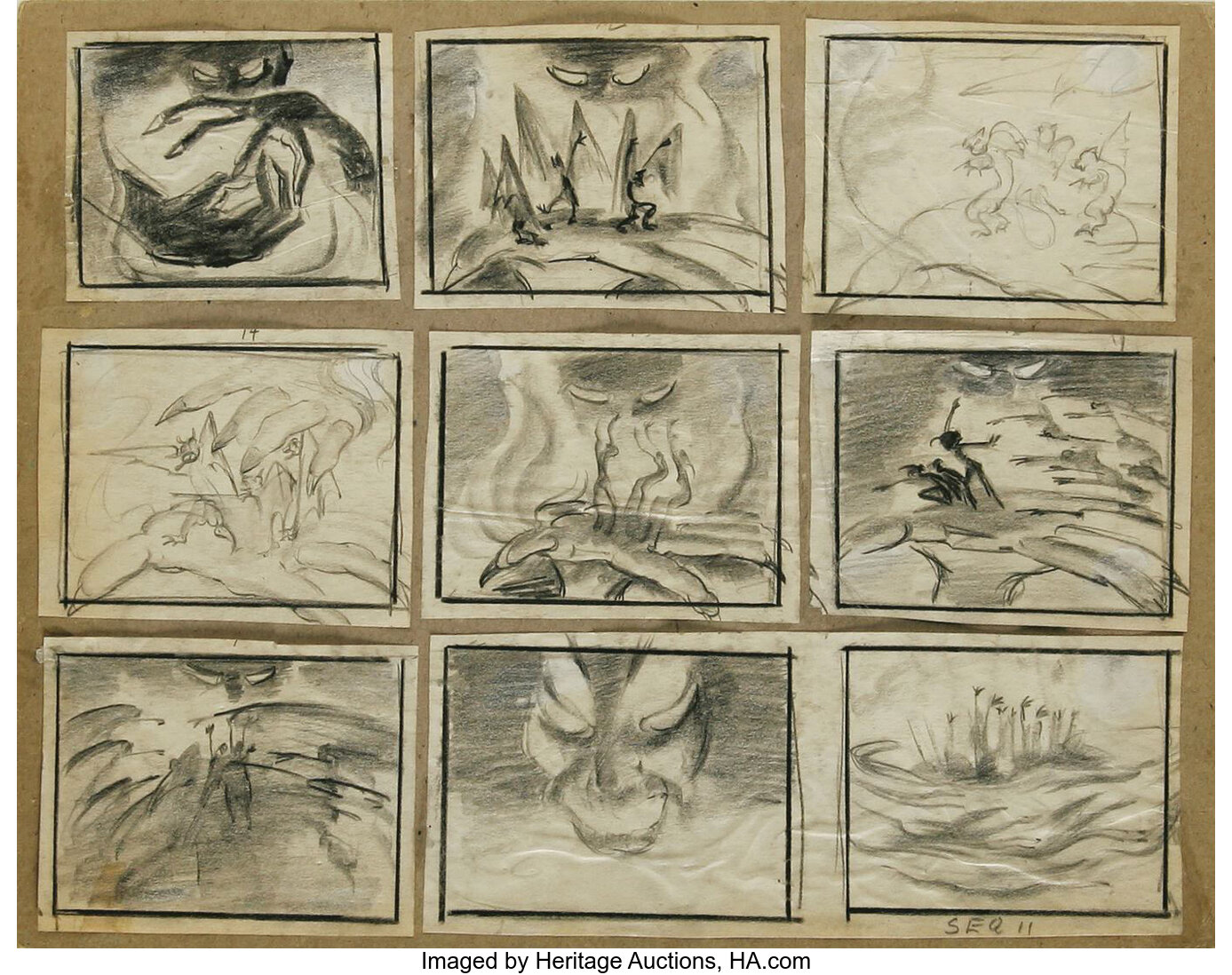 Walt Disney Studios - Fantasia Storyboard Original Art (undated). A ...