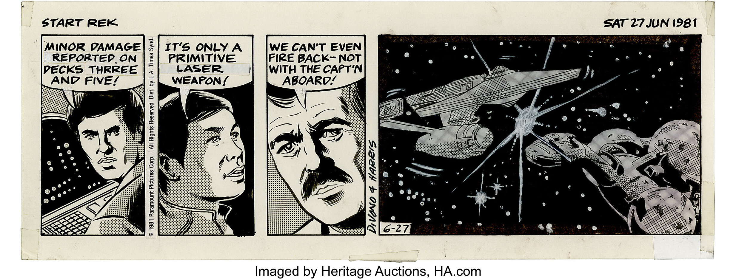 Ron Harris - Star Trek Daily Comic Strip Original Art, dated | Lot ...