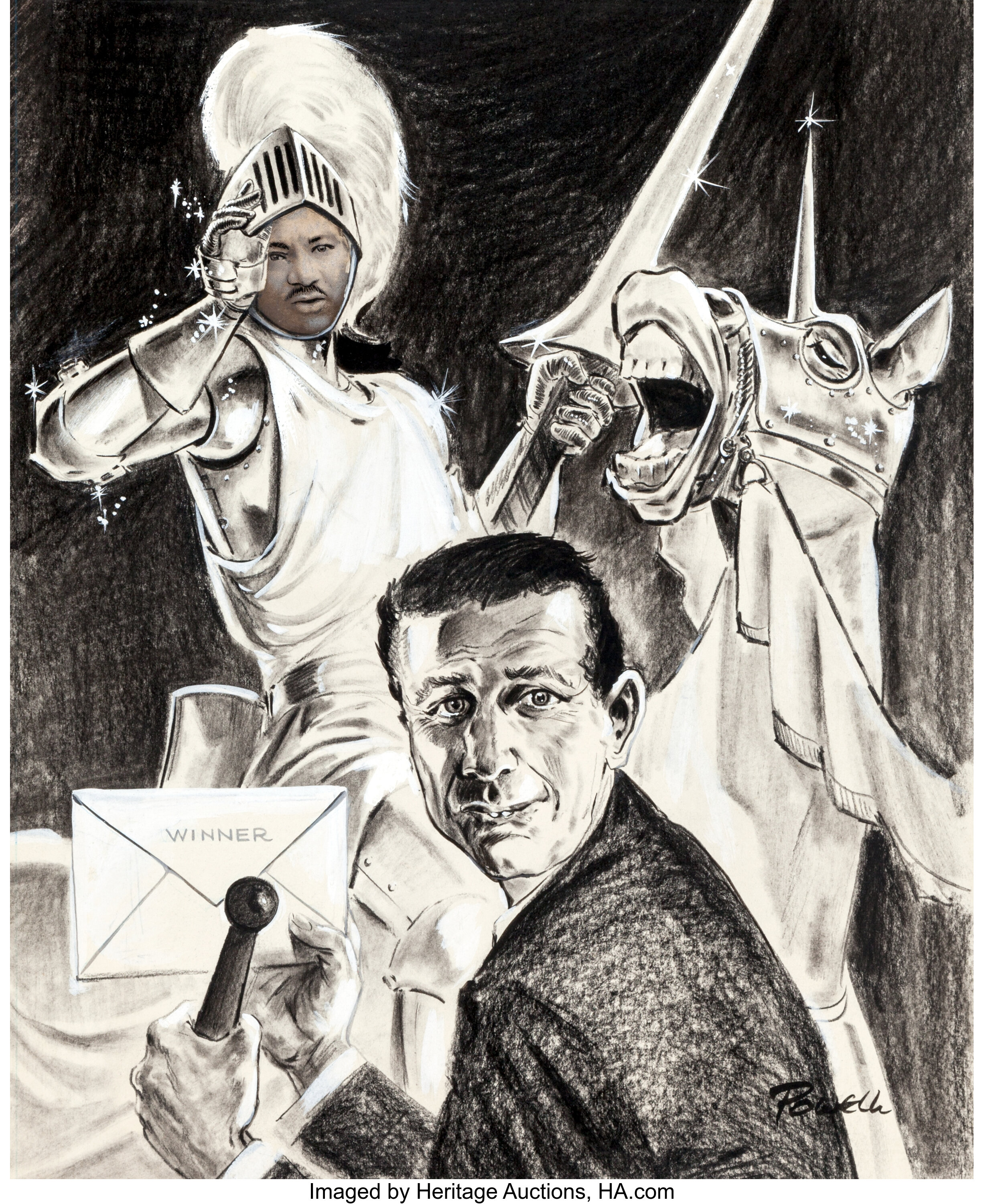 Bob Powell Sick Magazine #50 Inside Front Cover Illustration | Lot ...
