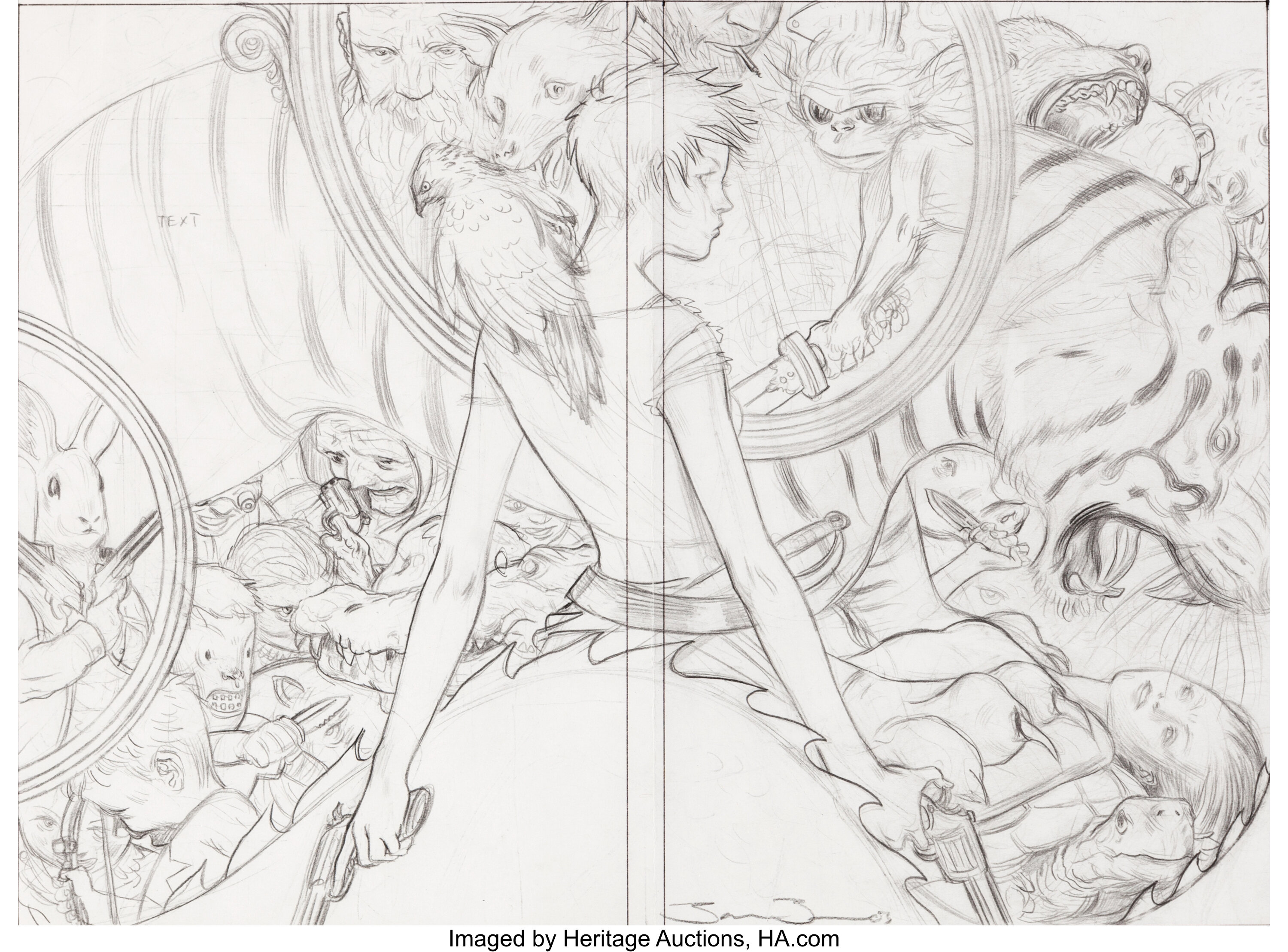 James Jean Fables Vol. 2: Animal Farm Cover Pencil Preliminary | Lot ...
