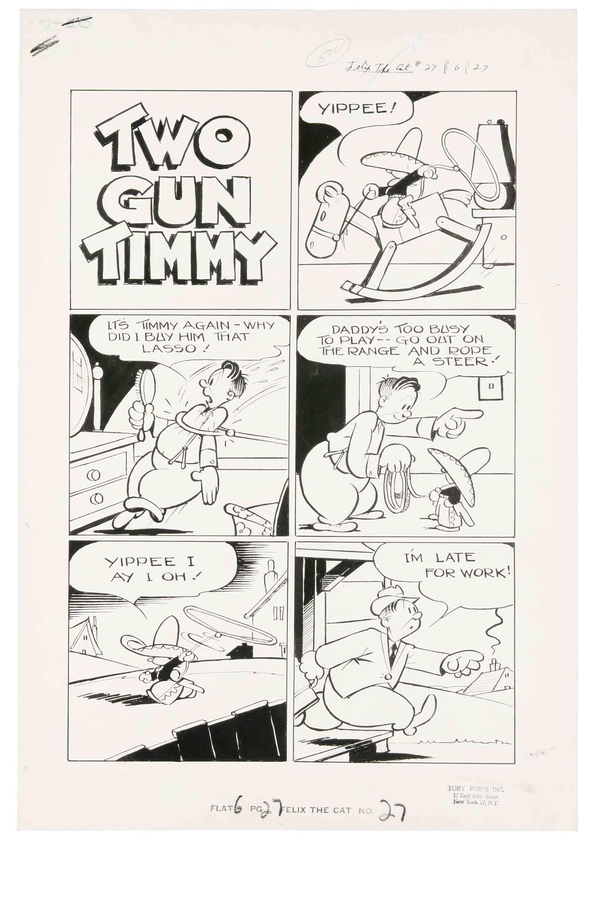 Otto Messmer - Felix the Cat #27, Complete 2-page Story "Two Gun | Lot ...